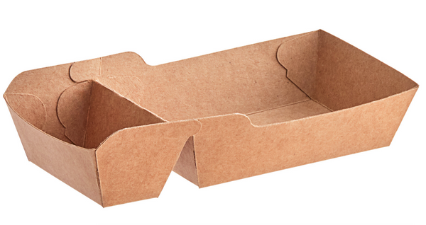Paper Food Tray 2 partition 11x7 cm H:4 cm - 10pcs – Primo Pack Store